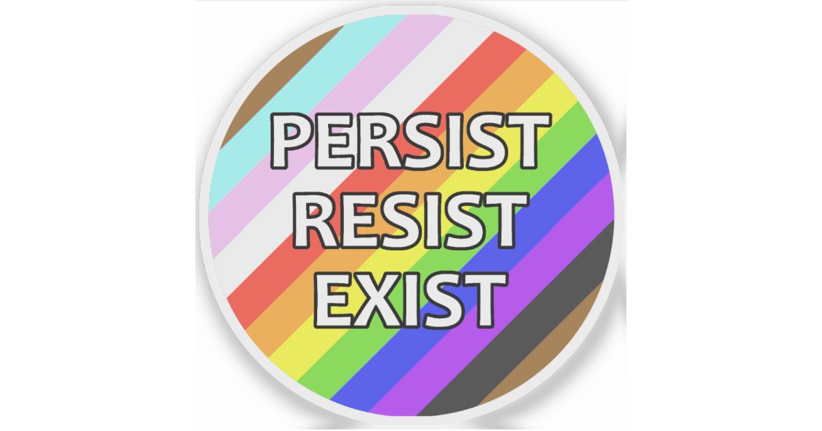 Persist/Resist/Exist Round Vinyl Sticker | Zazzle