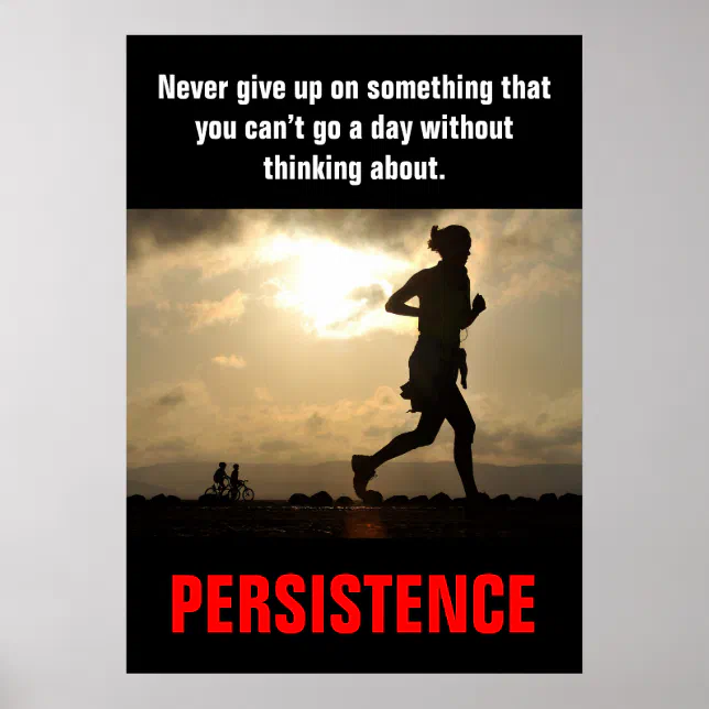 Persistence Running Fitness Training Motivational Poster | Zazzle