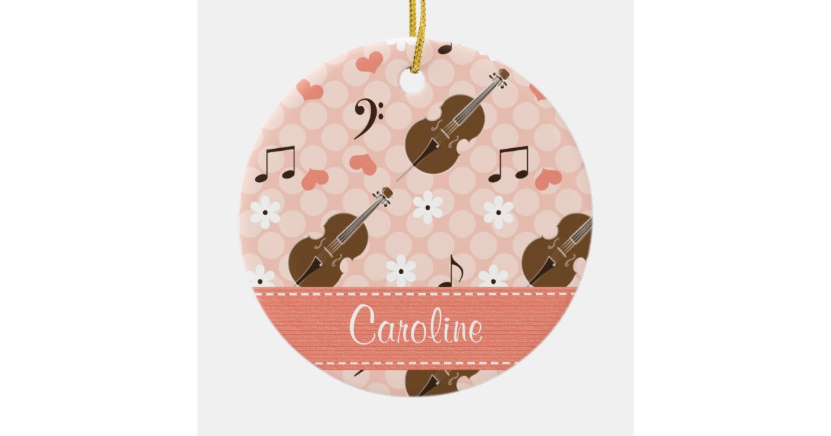 Persoanlized Pink Cello Ornament | Zazzle