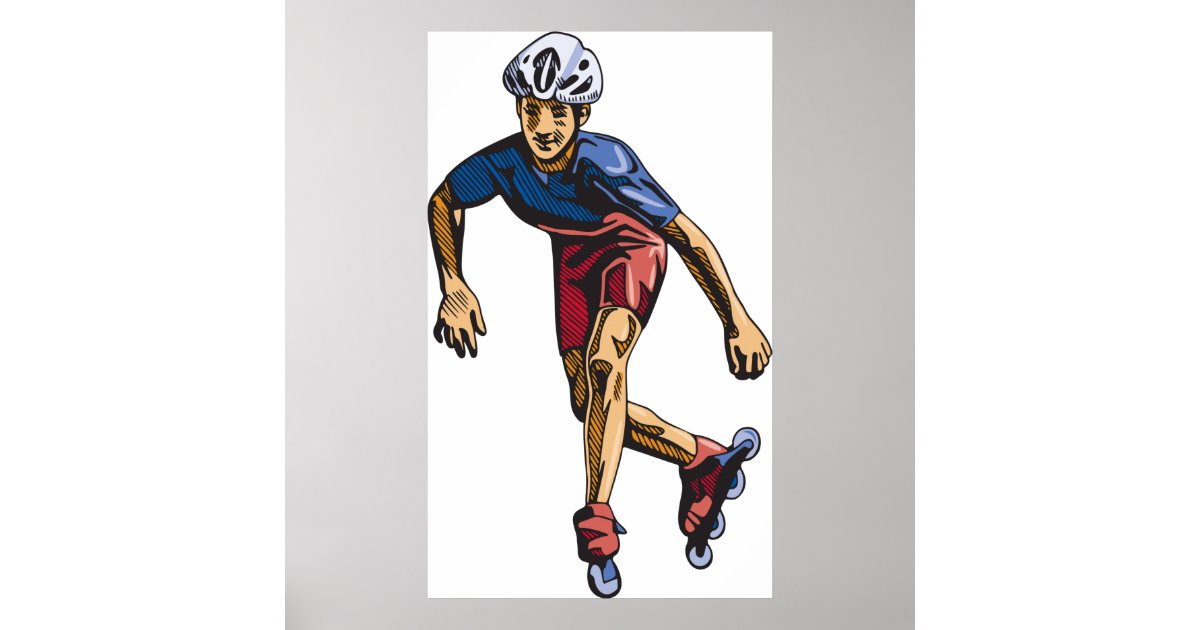 Person Rollerblading Poster | Zazzle