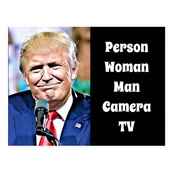Person, Woman, Man, Camera, TV, funny Anti Trump Postcard | Zazzle.com