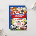 Personal All Star Sports Theme Birthday Party Invitation | Zazzle