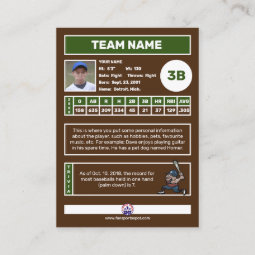 Personal Baseball Card (Customized Batter Stats) | Zazzle