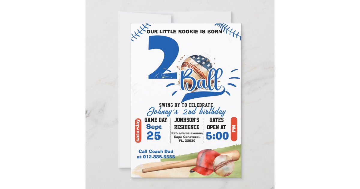 Personal Born Two Ball Birthday Invitation | Zazzle