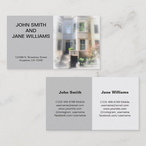 Personal Calling Card: Couples w Home Photo Business Card | Zazzle