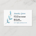 Personal Care Assistant caregiver Business Card | Zazzle