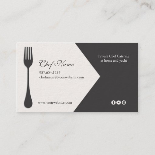 Personal Chef, Catering, Executive chef Business Card | Zazzle