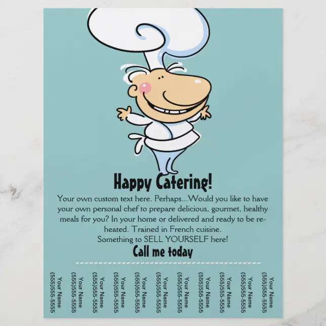 Personal chef/catering promotional flyer | Zazzle
