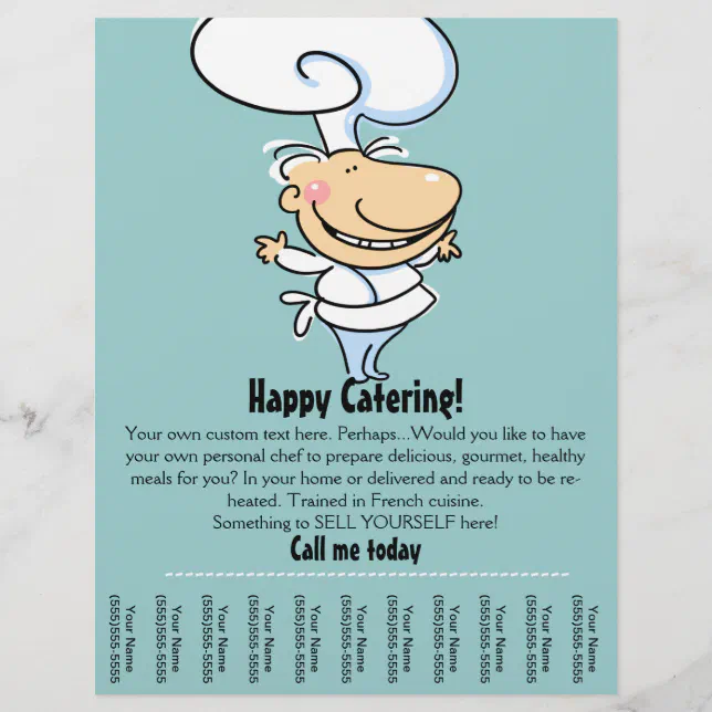 Personal chef/catering promotional flyer | Zazzle