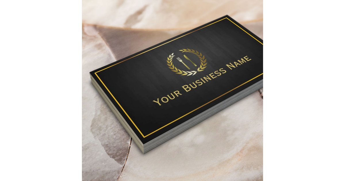 Personal Chef Catering Restaurant Wood Background Business Card | Zazzle