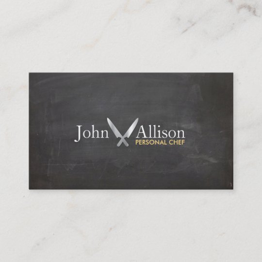 Personal Chef, Chef Knife, Catering Chalkboard Business Card | Zazzle.com