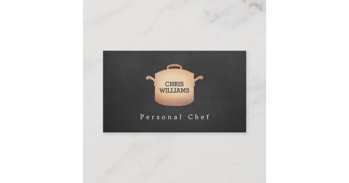 Personal Chef Copper Cooking Pot Catering Logo Business Card | Zazzle
