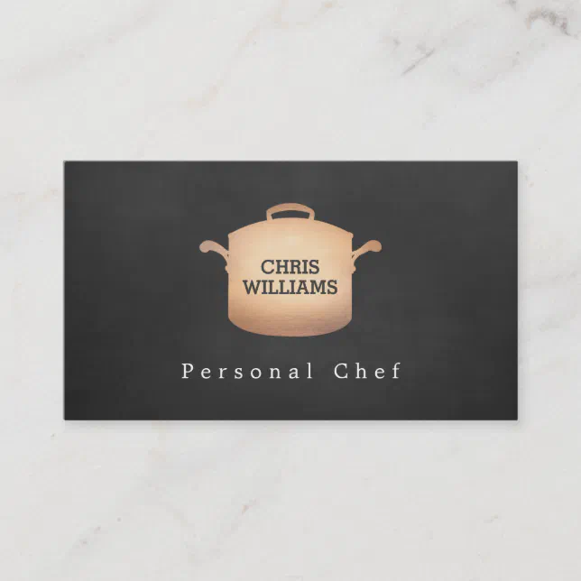 Personal Chef Copper Cooking Pot Catering Logo Business Card | Zazzle