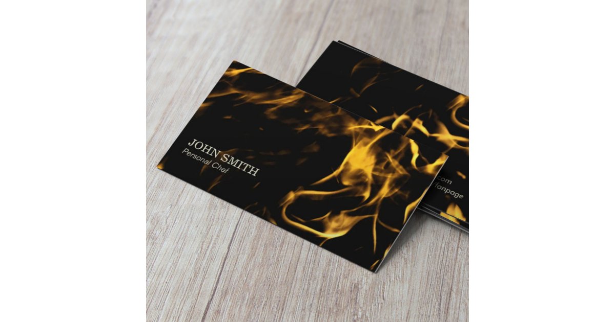 Personal Chef Flaming Fire Catering Business Card | Zazzle