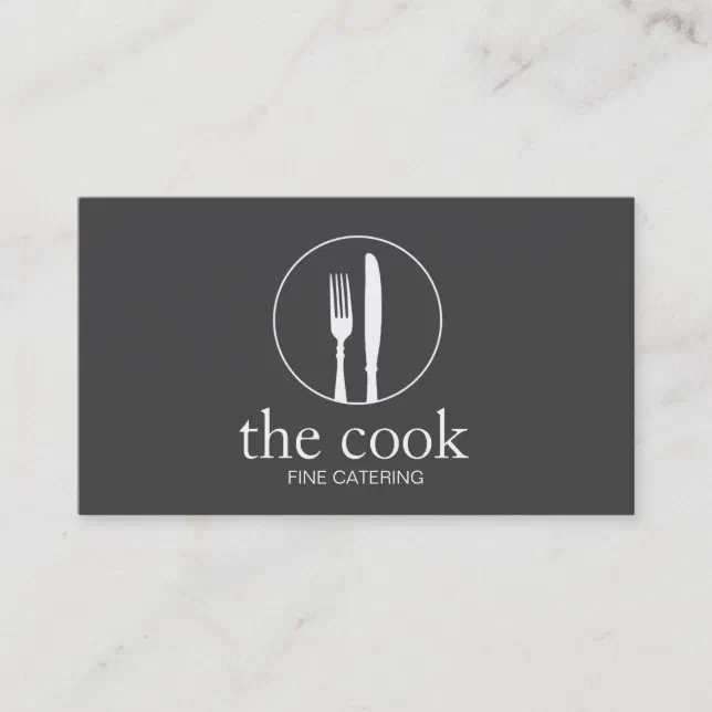 Personal Chef Modern Catering Back and White Business Card | Zazzle