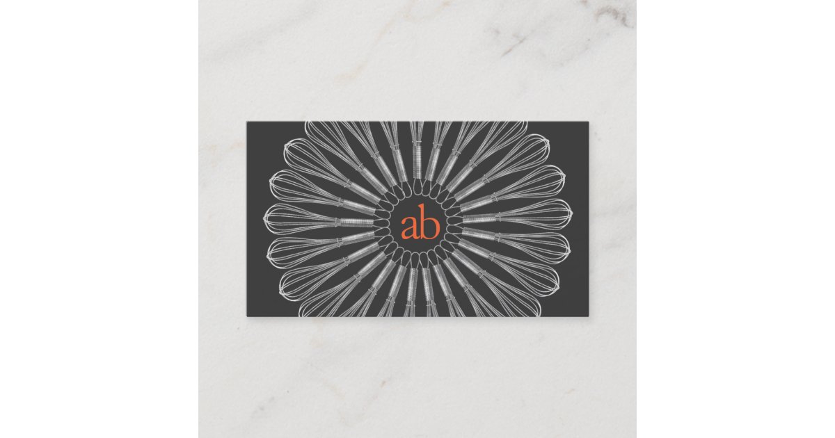 Personal Chef Monogrammed Whisk Logo Business Card | Zazzle