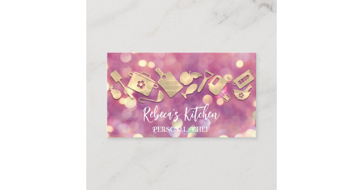 Personal Chef Restaurant Catering Logo QR Code Business Card | Zazzle