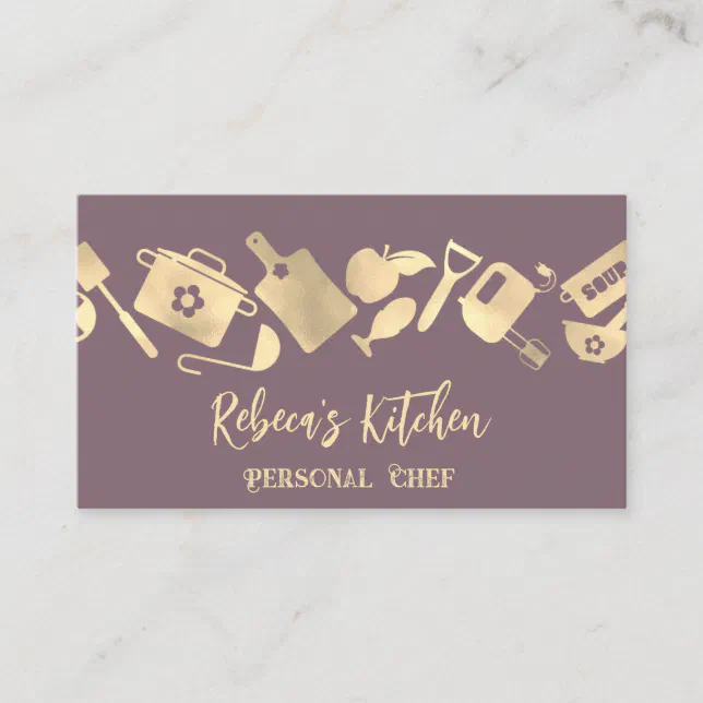 Personal Chef Restaurant Catering Logo QR Code Business Card | Zazzle
