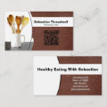 Personal Chef Spoons Leather Custom Photo QR Code Business Card | Zazzle
