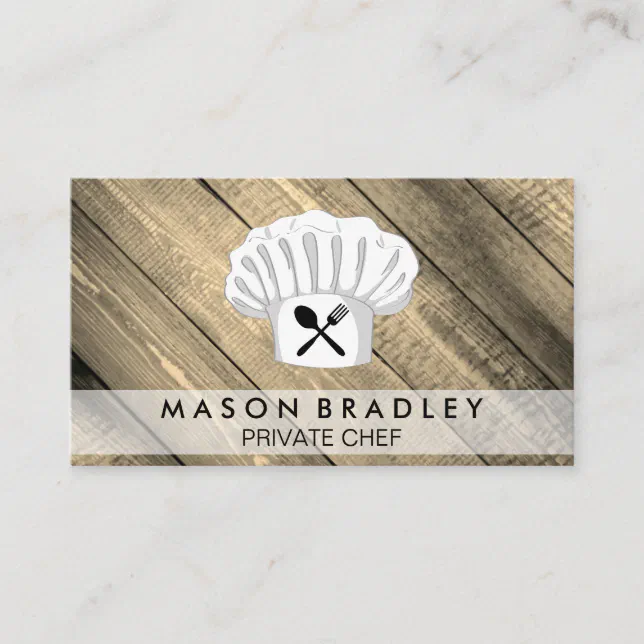 Personal Chef Wood Panel Business Card | Zazzle