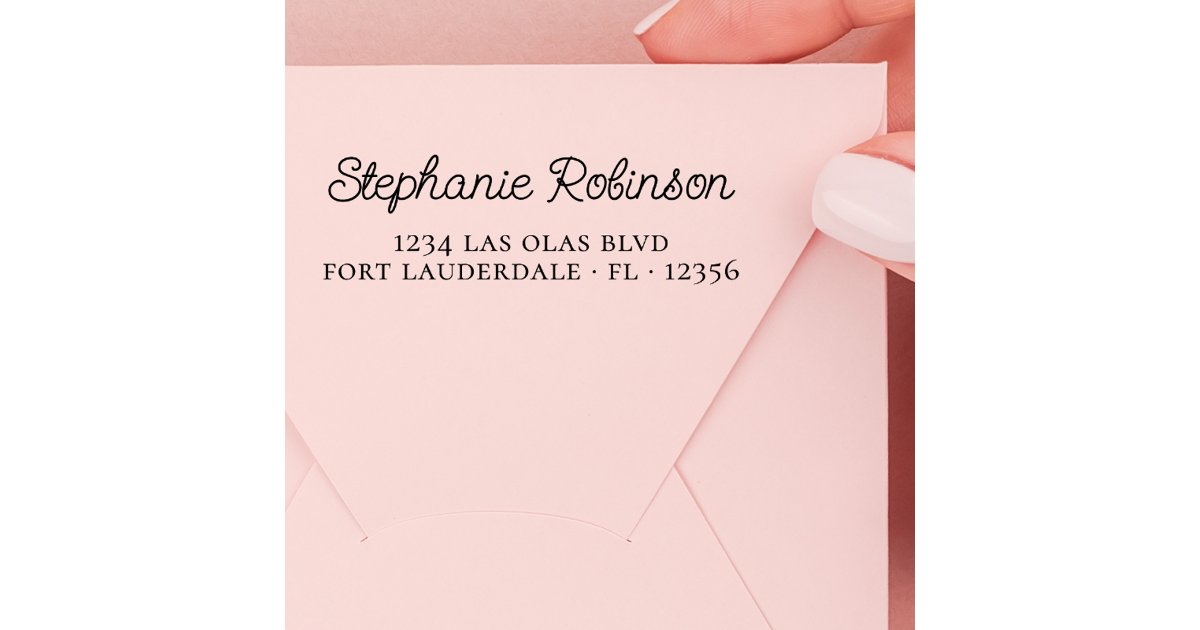 Personal Chic Cute Script Informal Return Address Self-inking Stamp ...