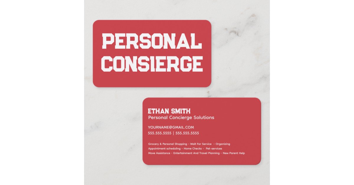 Personal Concierge Business Card | Zazzle