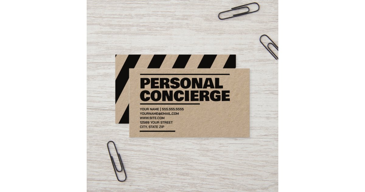 Personal Concierge Kraft Business Card | Zazzle
