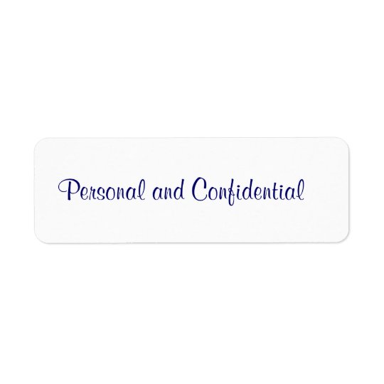 Personal Confidential Label | Zazzle.com