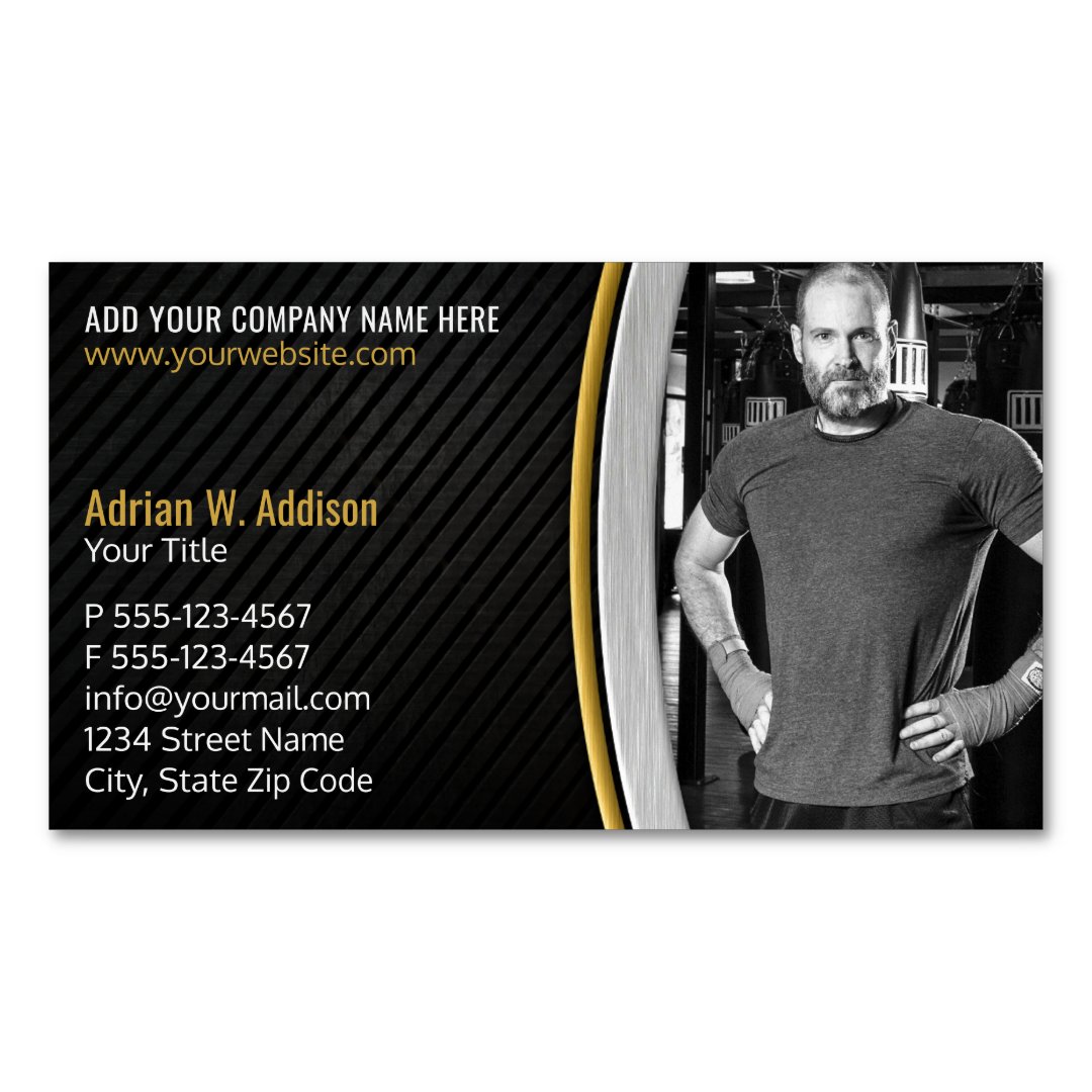 Personal Fitness Trainer Gym Boxing Instructor Magnetic Business Card ...