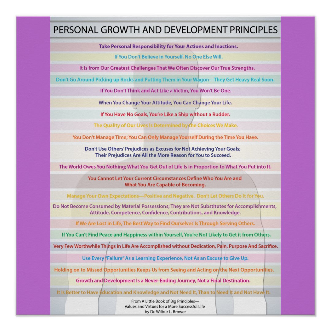 Personal Growth and Development Principles Poster | Zazzle