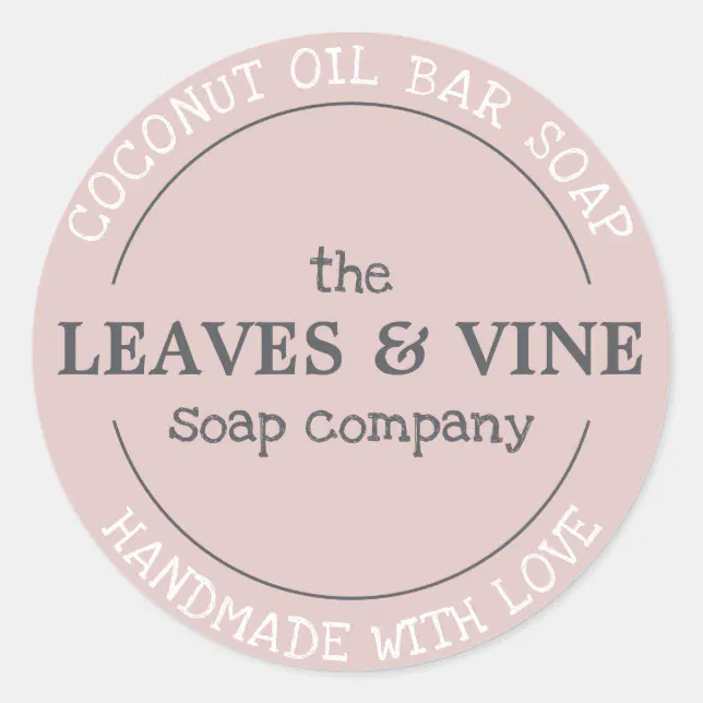 Personal Handmade With Love Pink Classic Round Sticker | Zazzle