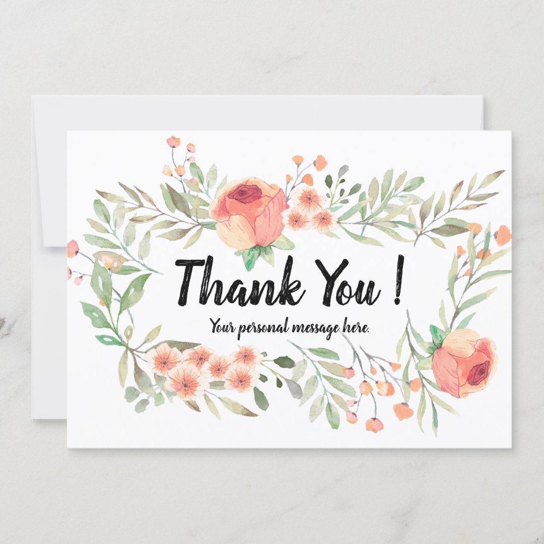 Personal Message Thank You Card | Zazzle