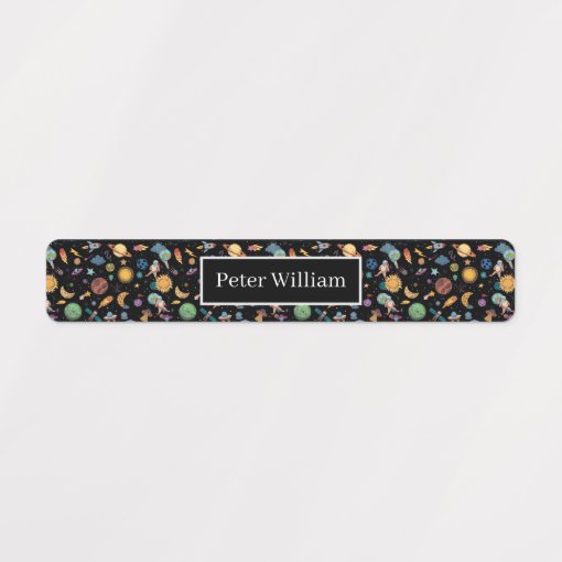 Personal Name Astronauts Planets Space Back School Labels | Zazzle