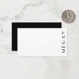 Personal Name Black White Minimal Modern Note Card | Zazzle
