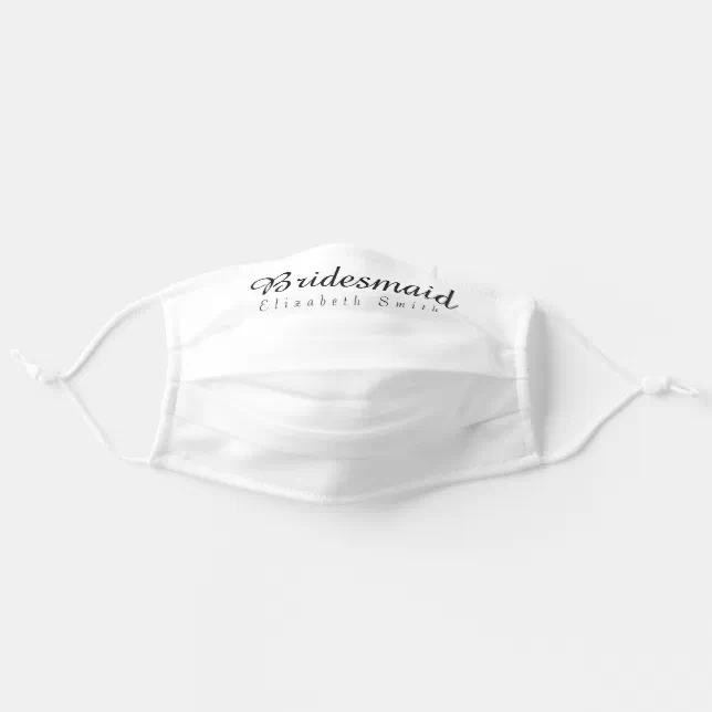 Personal Name Bridesmaid Face Mask - Personalized | Zazzle