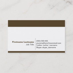 Personal Networking Business Cards in Brown | Zazzle