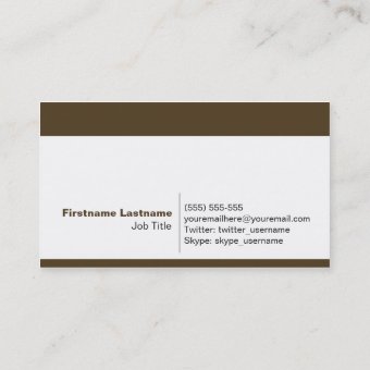 Personal Networking Business Cards in Brown | Zazzle