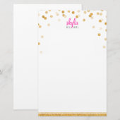 PERSONAL NOTE polka dot confetti bold gold glitter Stationery | Zazzle