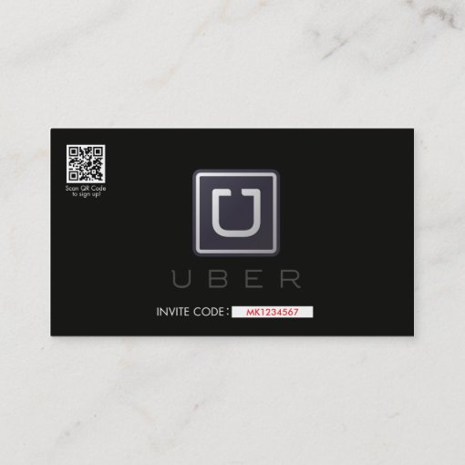 Personal Ride Sharing Uber Driver Business Card | Zazzle