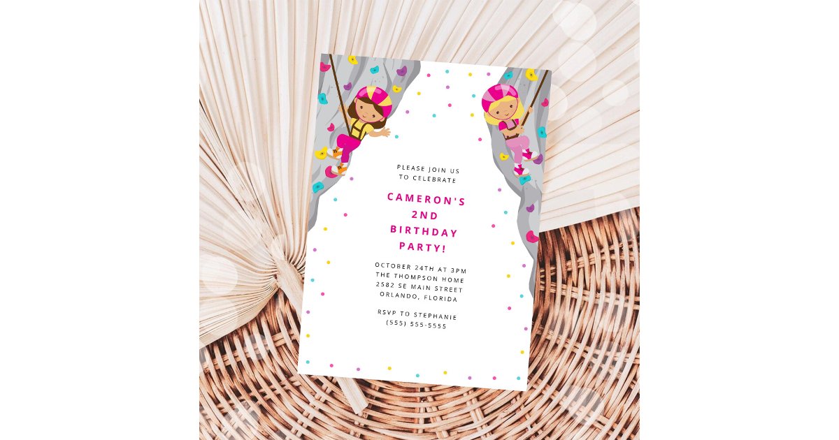 Personal Rock Climbing Birthday Party Invitation | Zazzle