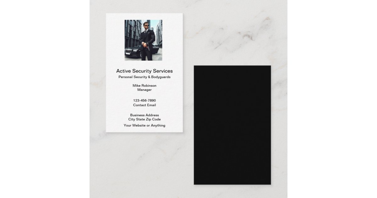 Personal Security Bodyguard Service Business Card | Zazzle