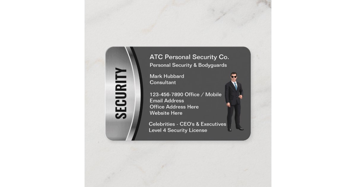 Personal Security Bodyguards Business Cards | Zazzle