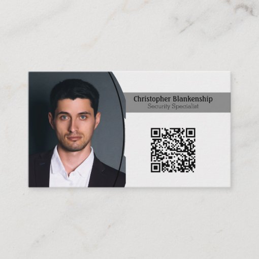 Personal Security Custom Oval Photo QR Code Business Card | Zazzle