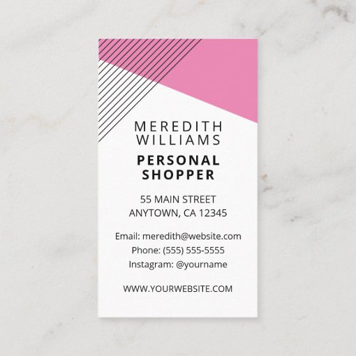Personal Shopper Chic Modern Geometric Business Card | Zazzle