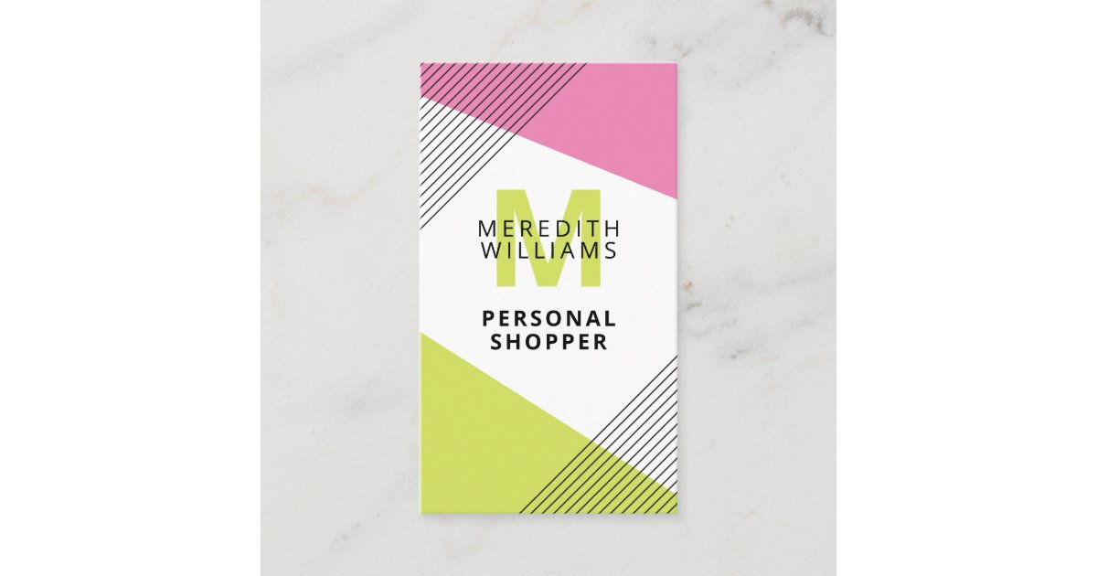 Personal Shopper Chic Modern Geometric Business Card | Zazzle