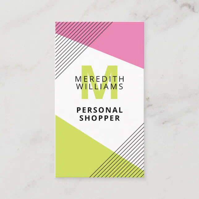 Personal Shopper Chic Modern Geometric Business Card | Zazzle