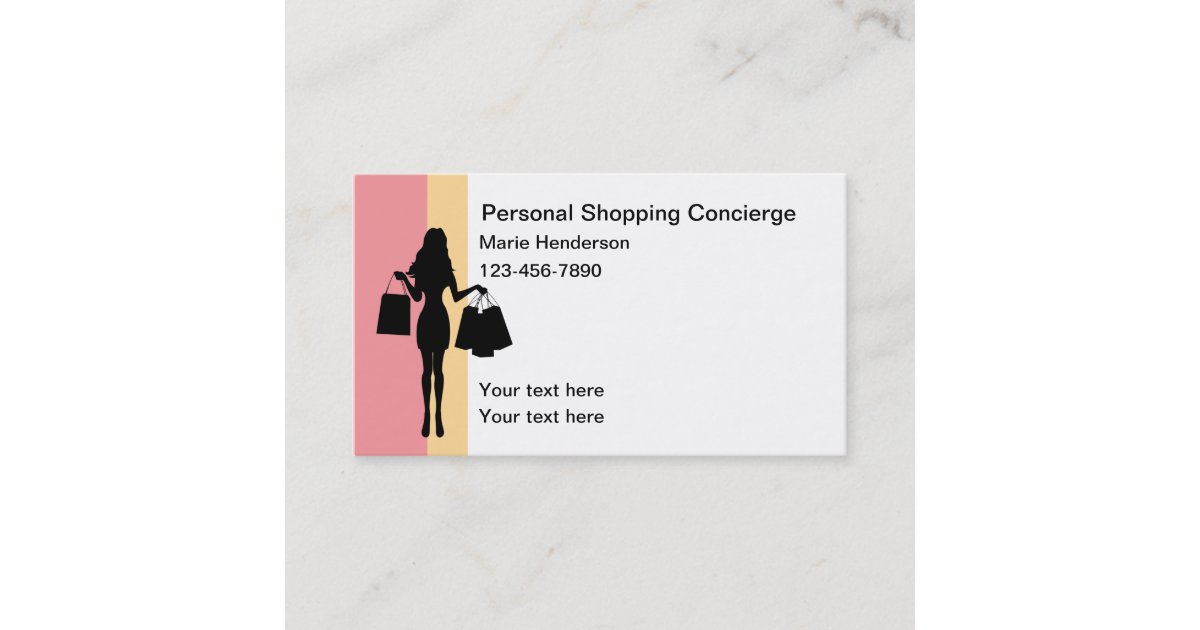 Personal Shopping Concierge Business Card | Zazzle