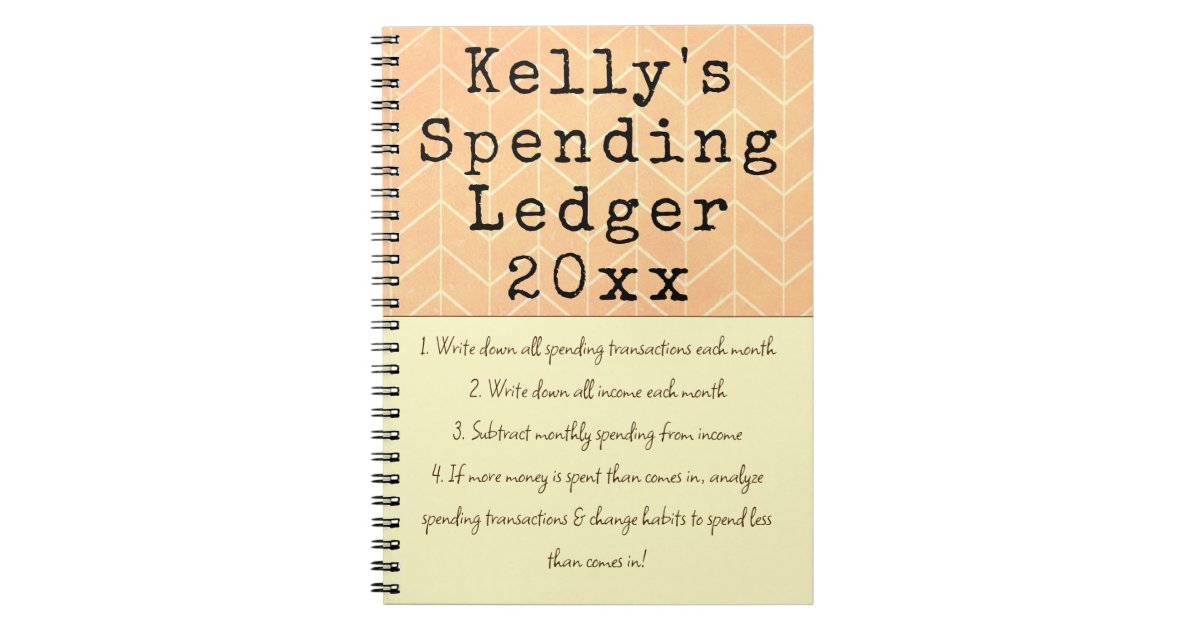 Personal Spending Ledger Yearly Bookkeeping Notebook | Zazzle