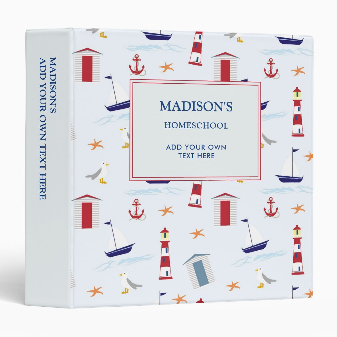 Personal summer pattern homeschool organizer 3 ring binder | Zazzle