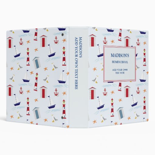 Personal summer pattern homeschool organizer 3 ring binder | Zazzle